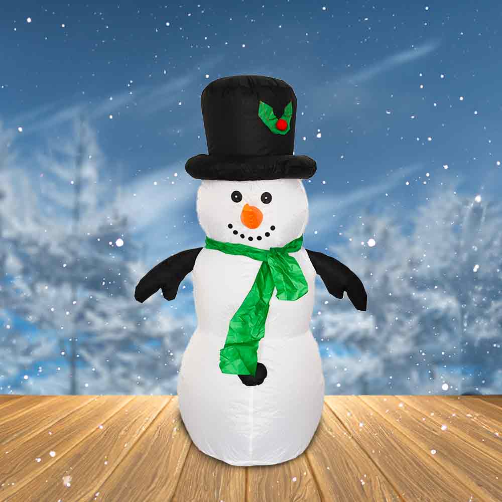 Muñeco de Nieve Inflable Clásico con Sombrero y Bufanda - Importadora ...