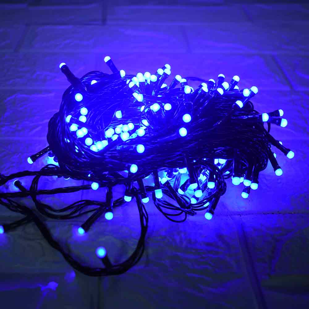 Luces LED Azul de25 Navideña metros Cable Verde 300 Bombillos ...
