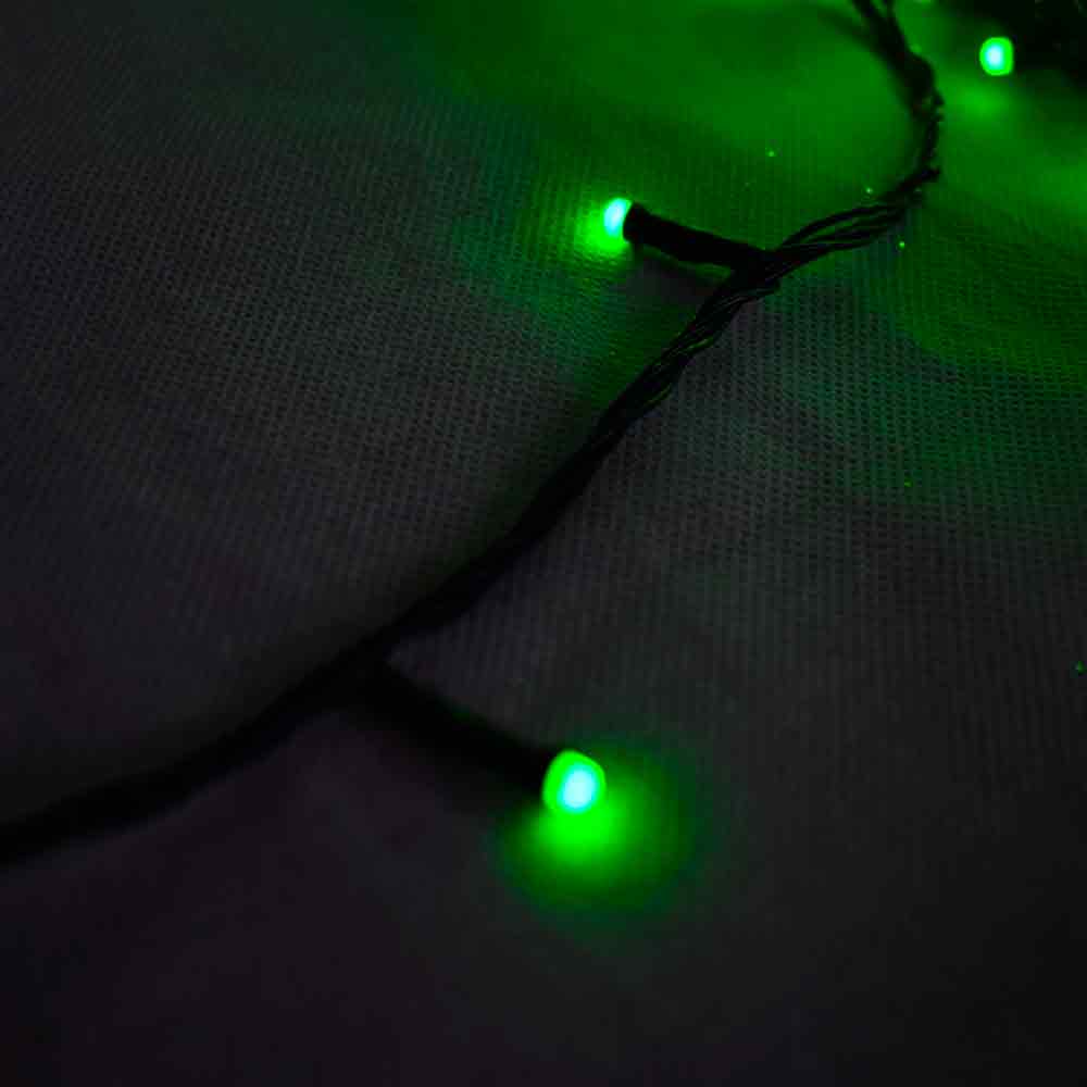 Luces LED Verde de 25 metros Navideña Cable Verde 300 Bombillos ...