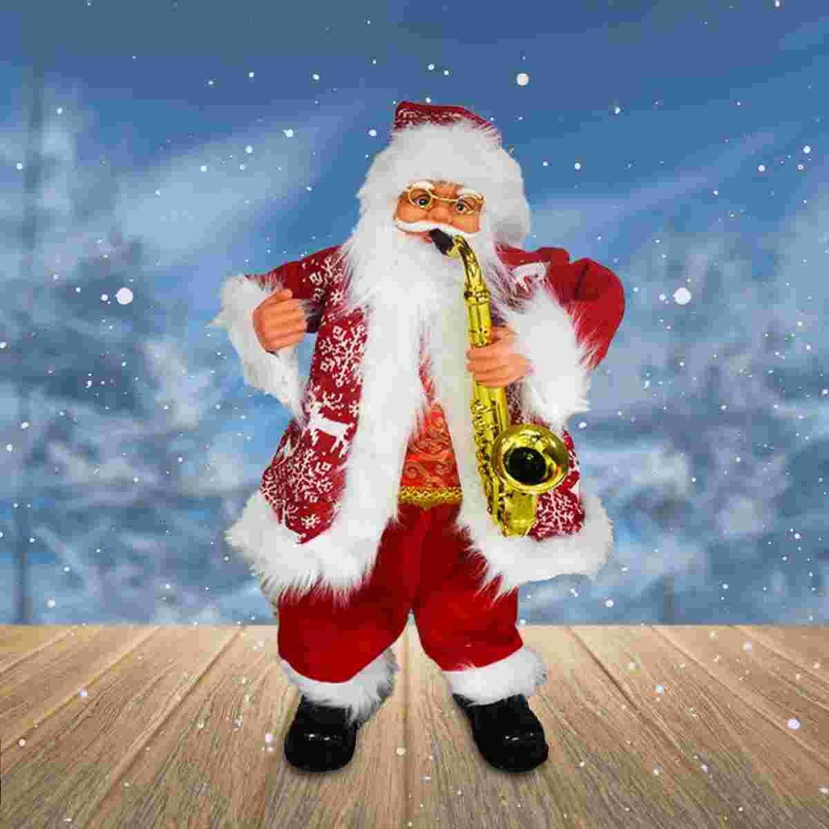 Papá Noel 70 Cm Musical toca Saxo - Importadora El Hueco